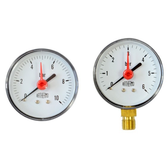 Manometers with back or radial connection